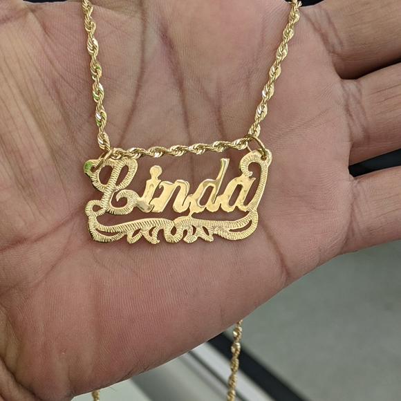 Unbrand | Jewelry | Kt Real Gold Custom Name Plate | Poshmark